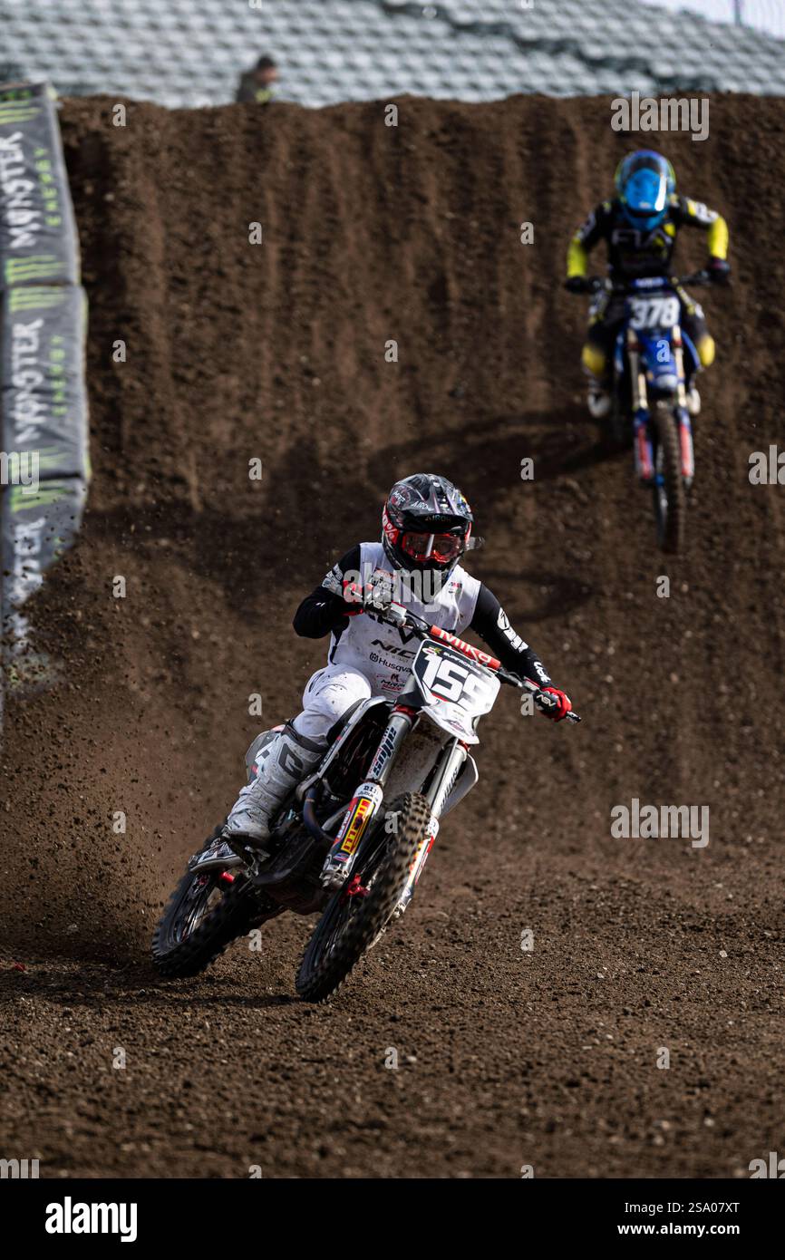 Anaheim, United States. 25th Jan, 2025. Dylan Cunha (155) leads the ...