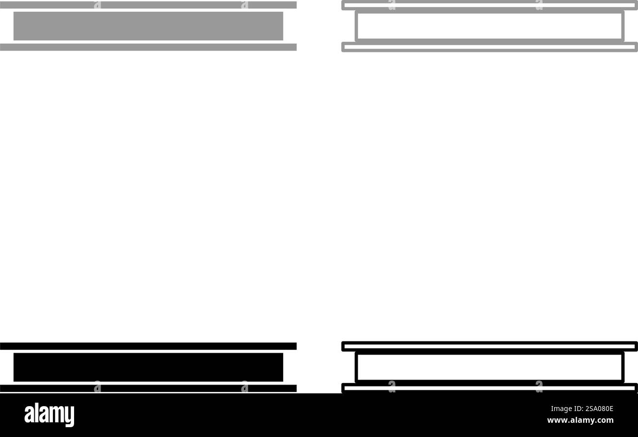 Beam set icon grey black color vector illustration image simple solid ...