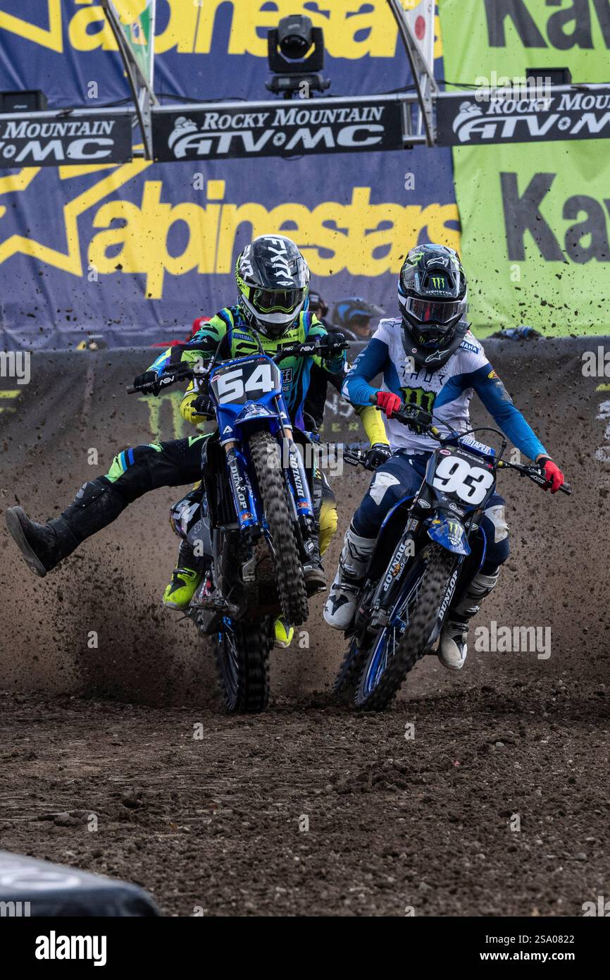 Anaheim, United States. 25th Jan, 2025. Jett Reynolds (54) and Michael ...