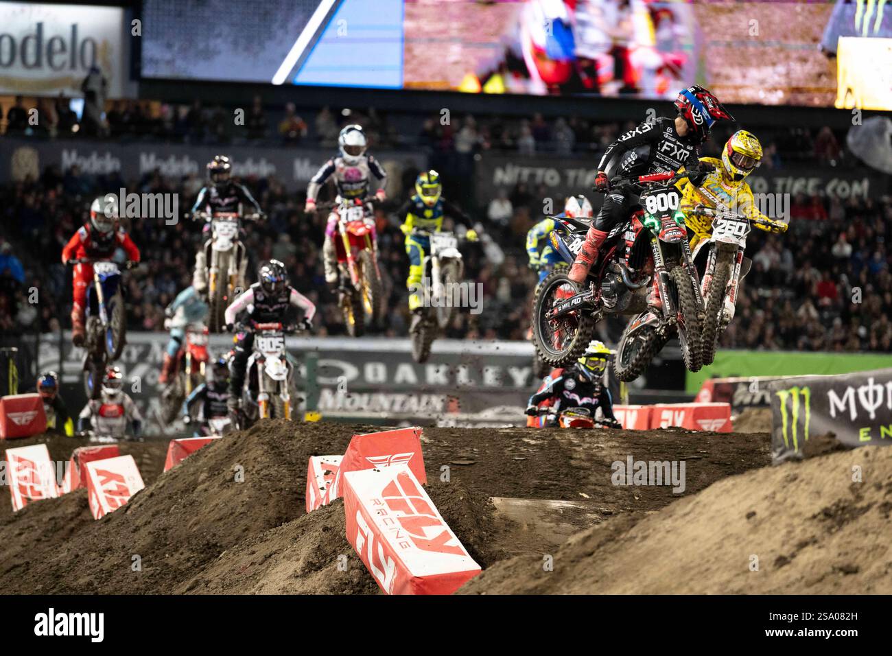 Anaheim, United States. 25th Jan, 2025. Preston Masciangelo (800) leads ...