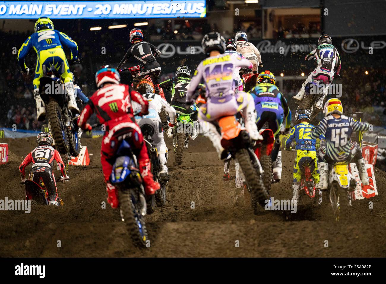 Anaheim, United States. 25th Jan, 2025. Racers seen fighting for ...