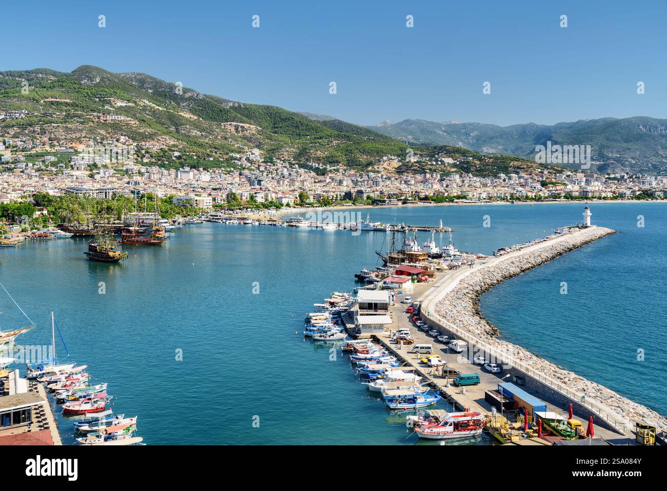 Awesome view of Alanya Marina in Turkey Stock Photo - Alamy