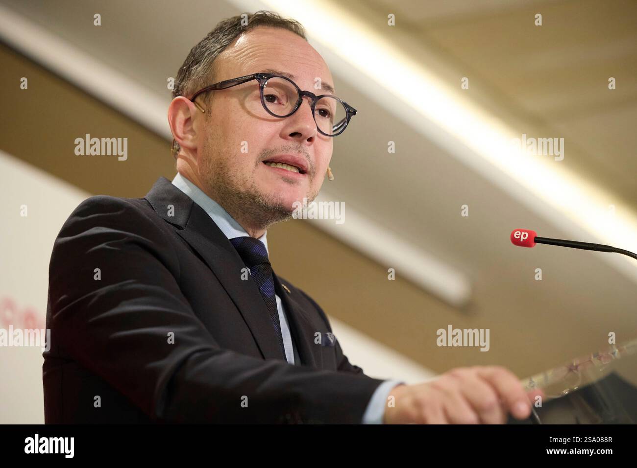Andorra's Head of Government, Xavier Espot, speaks during a Europa ...