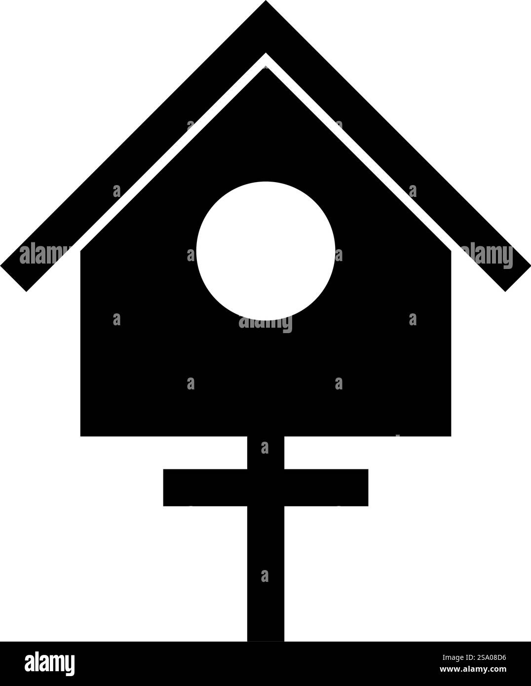 Bird box starling house birdhouse nesting icon black color vector ...
