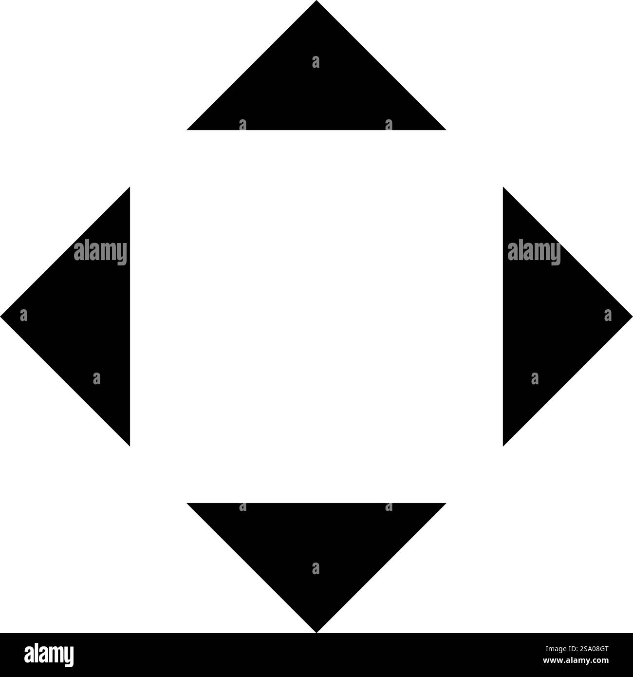 Four arrows pointing from the center symbol location icon black color ...