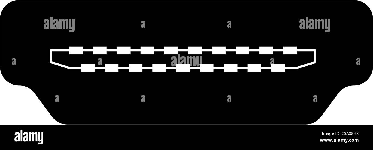 HDMI port socket icon black color vector illustration image flat style simple. HDMI port socket ...