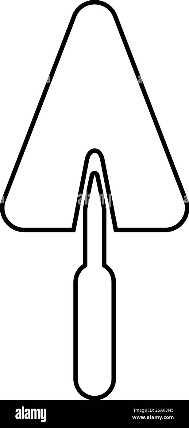 Trowel stucco trowels contour outline line icon black color vector illustration image thin flat ...