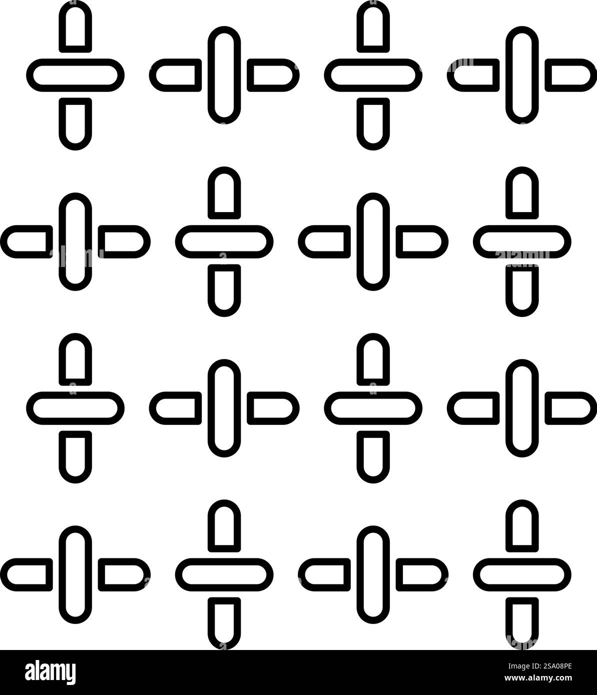 Textile fabric linen texture weaved contour outline line icon black ...