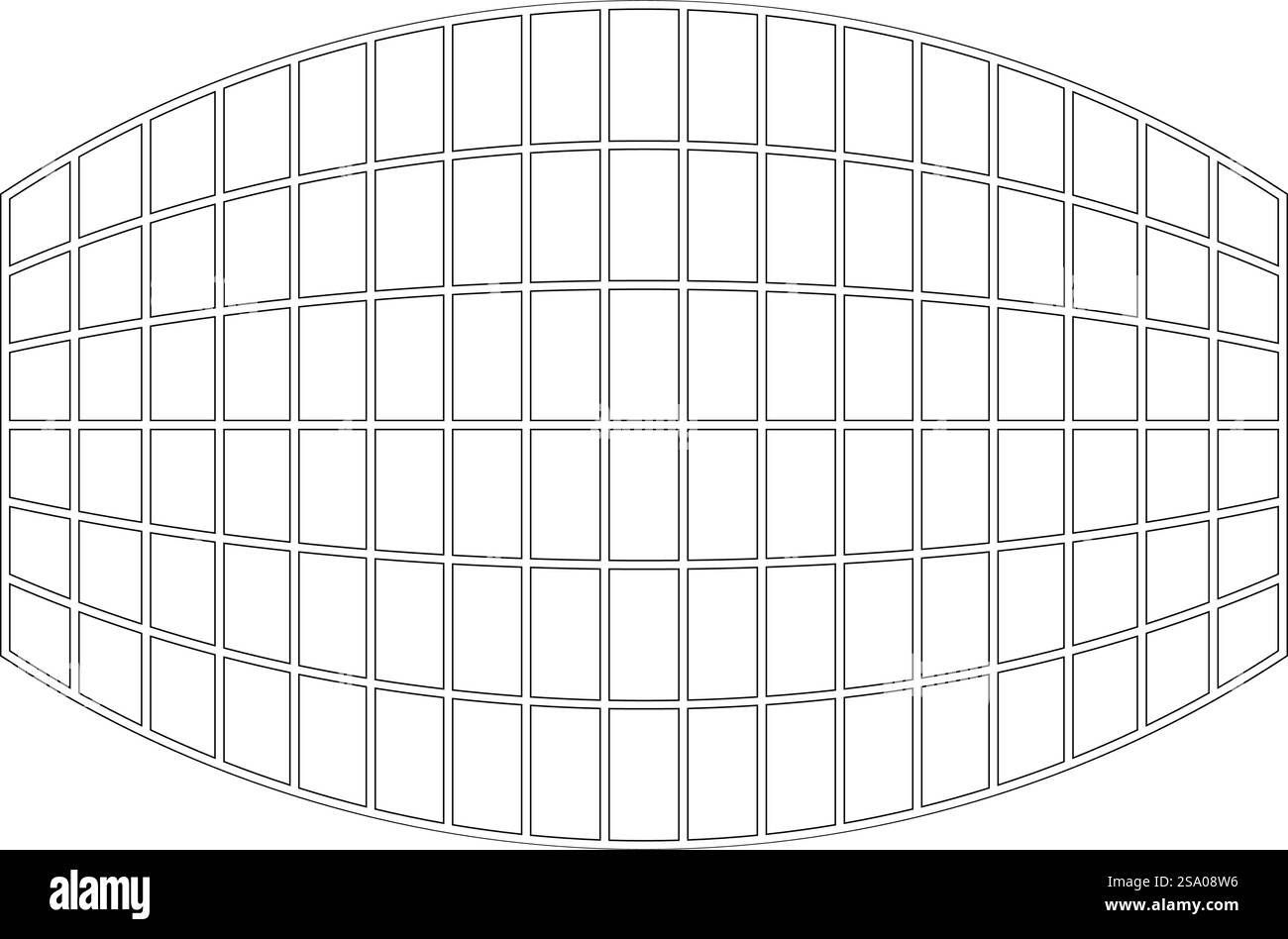Rectangle in projection grid checkered contour outline line icon black ...
