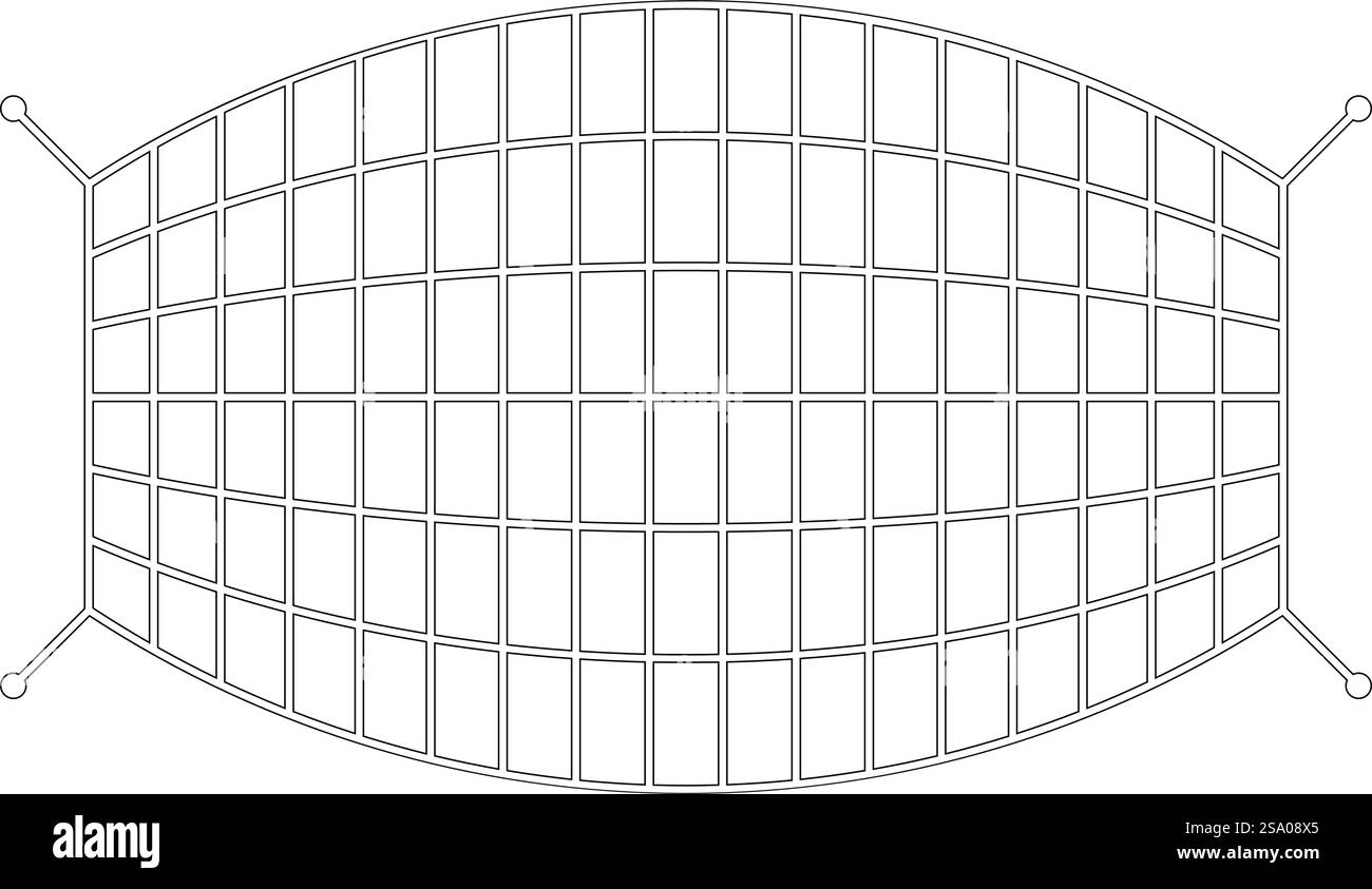 Fishnet rope net contour outline line icon black color vector ...