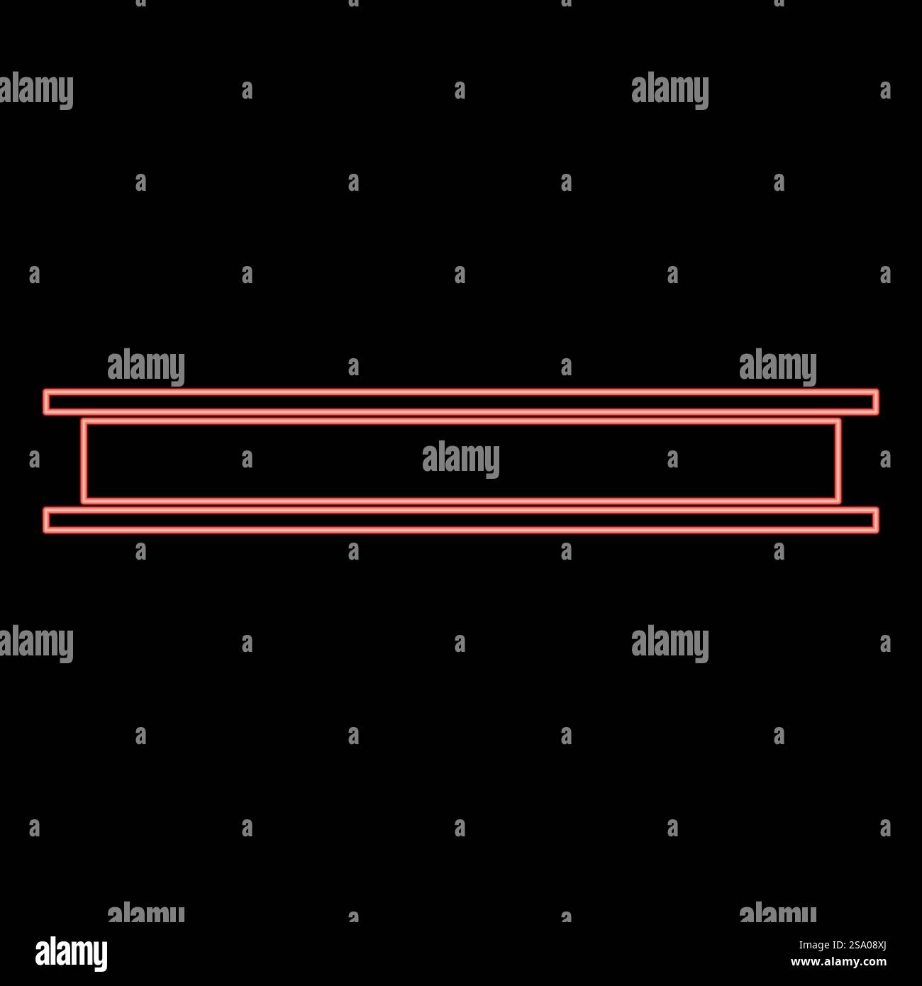 Neon beam red color vector illustration image flat style light. Neon ...