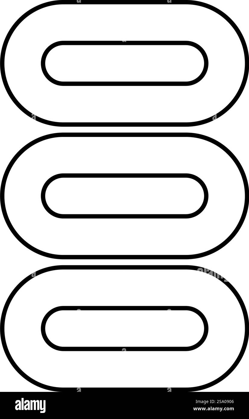 Set towels stack of folded bath napkins contour outline line icon black ...