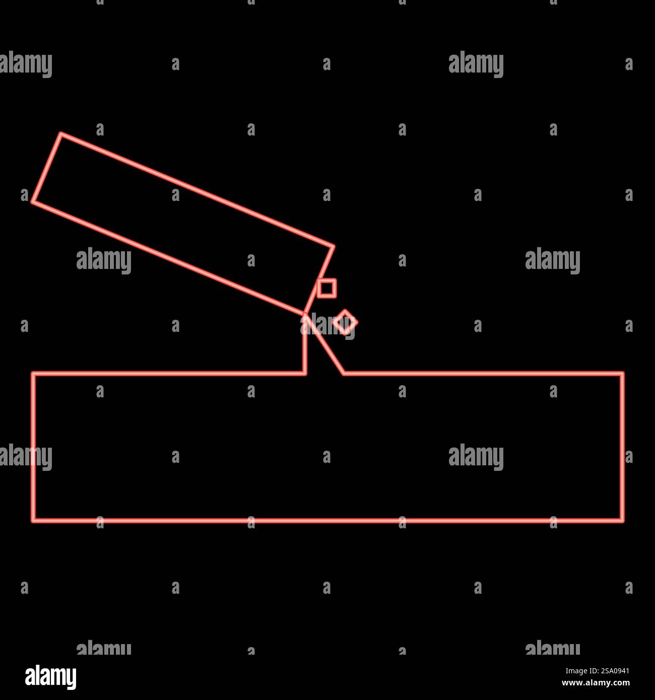 Neon concrete pours casting red color vector illustration image flat ...