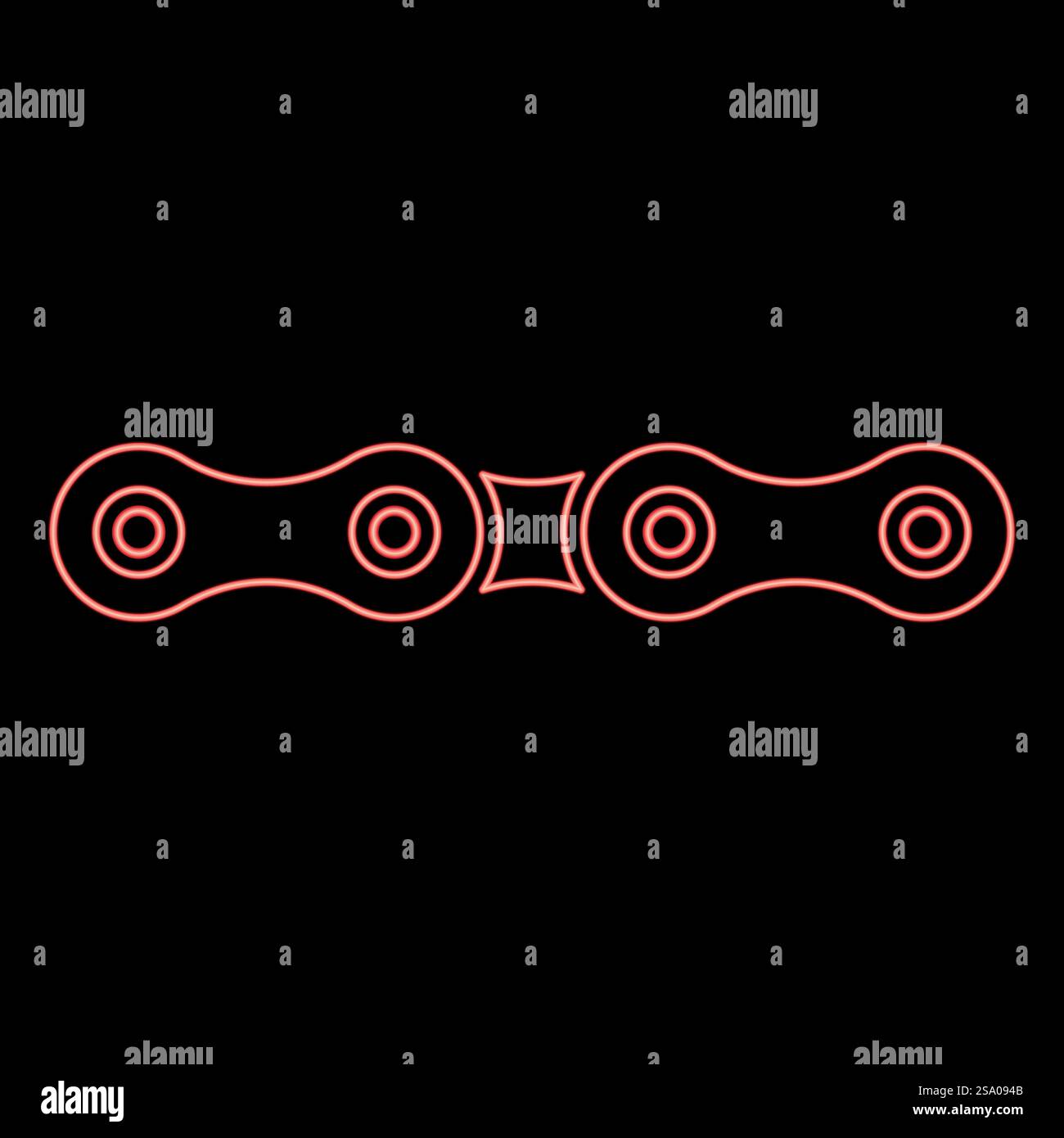Neon chain bicycle link bike motorcycle two element red color vector ...