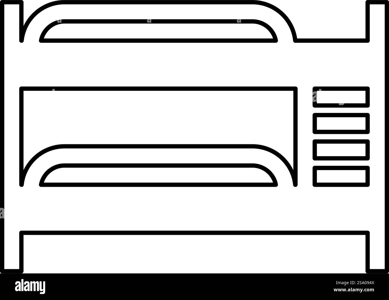 Double tier bunk bed contour outline line icon black color vector illustration image thin flat ...