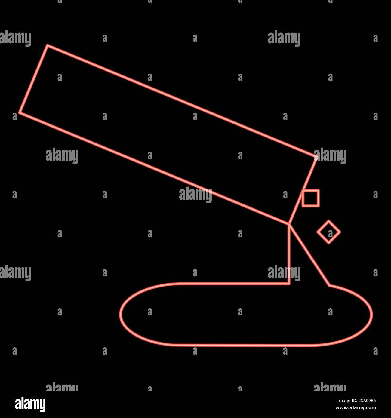 Neon concrete pours casting red color vector illustration image flat ...