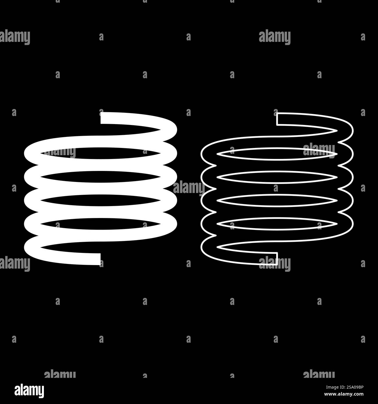 Metal spring flexible set icon white color vector illustration image ...