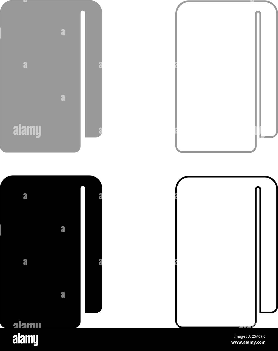 Towel stack of folded bath napkin set icon grey black color vector ...