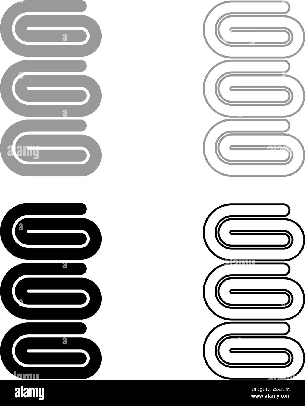 Set towels stack of folded bath napkins set icon grey black color ...