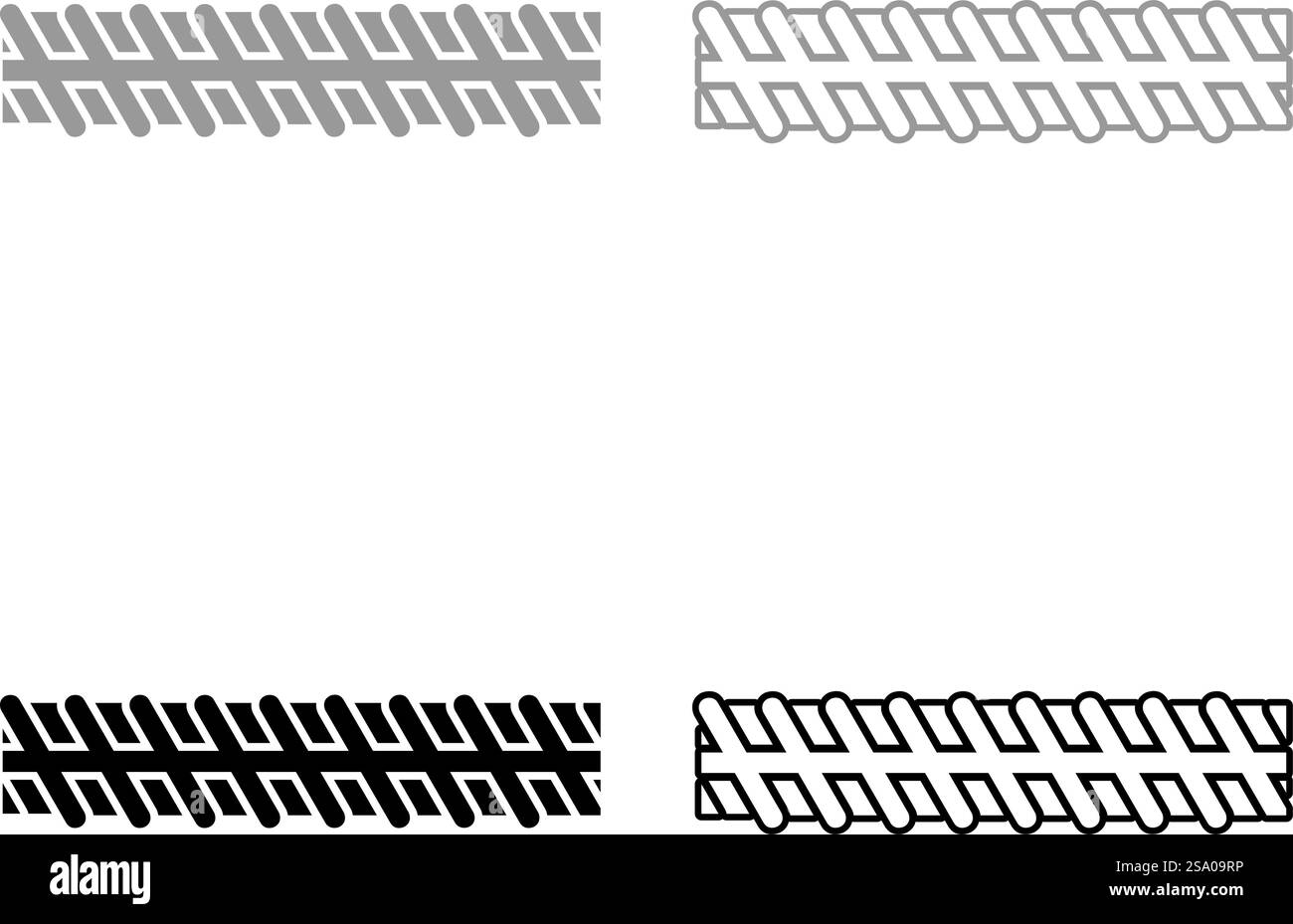 Reinforcement rebar set icon grey black color vector illustration image ...