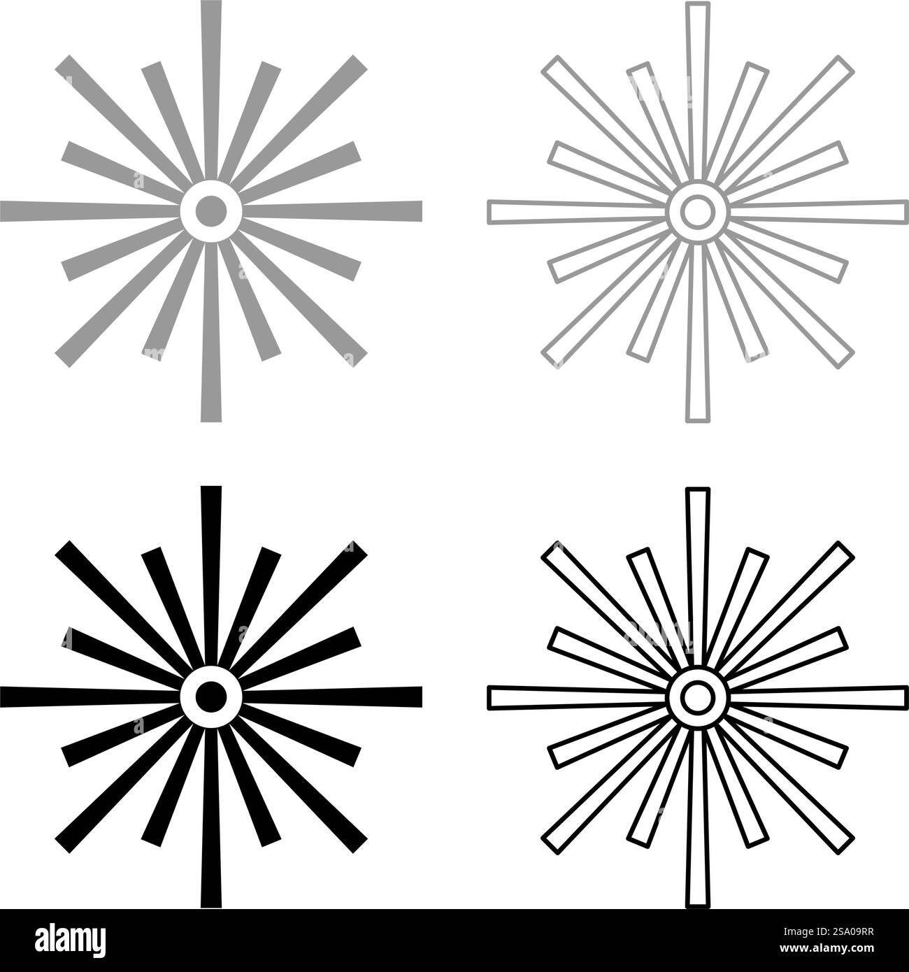 Laser optic beam flash sparks linear set icon grey black color vector ...