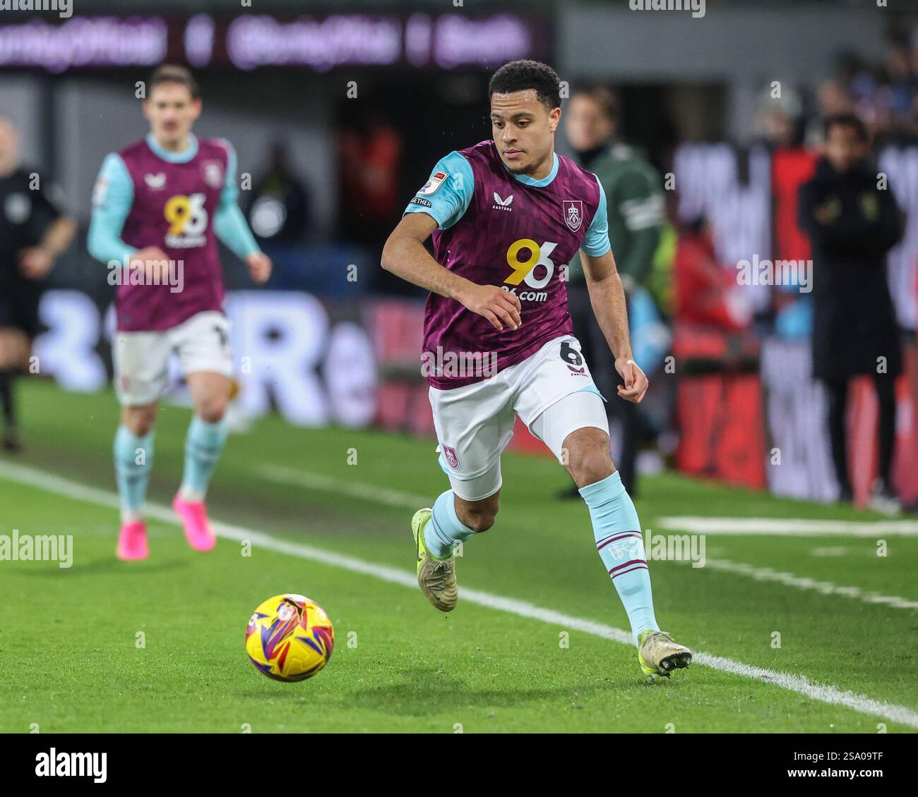 CJ Egan-Riley of Burnley during the Sky Bet Championship match Burnley ...
