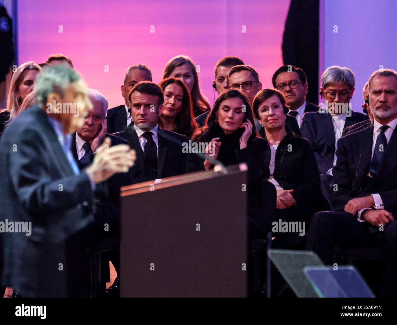 French President Emmanuel Macron and King Felipe VI of Spain and Queen ...
