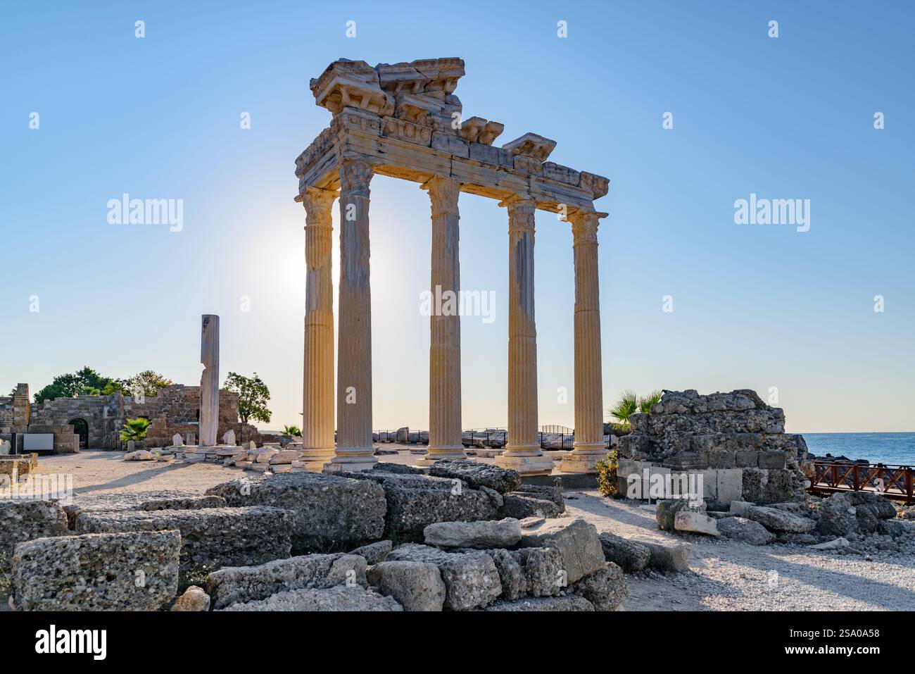 Awesome ruins of the Temple of Apollo in Side, Turkey Stock Photo - Alamy