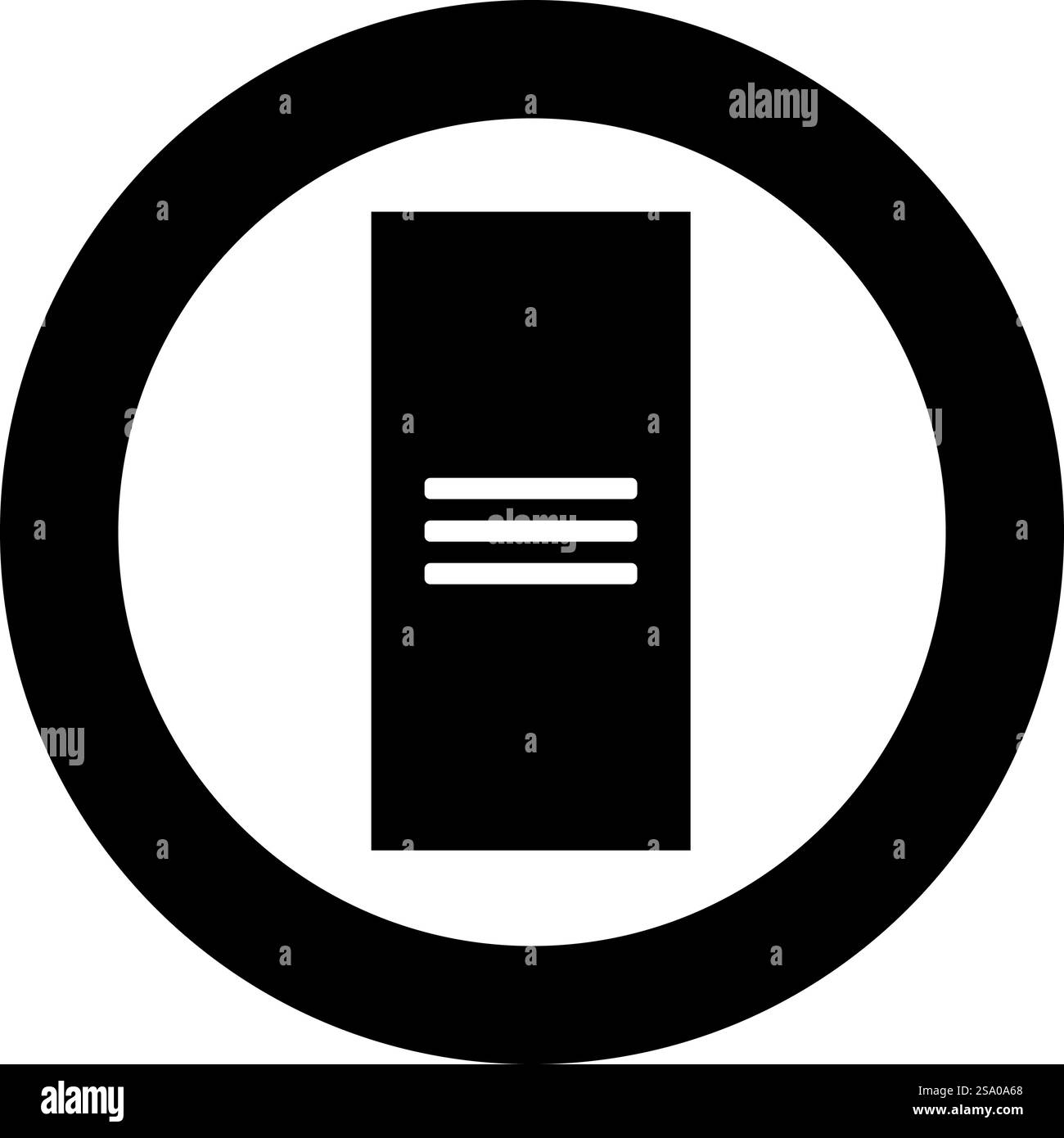Metal cabinet steel locker box icon in circle round black color vector ...