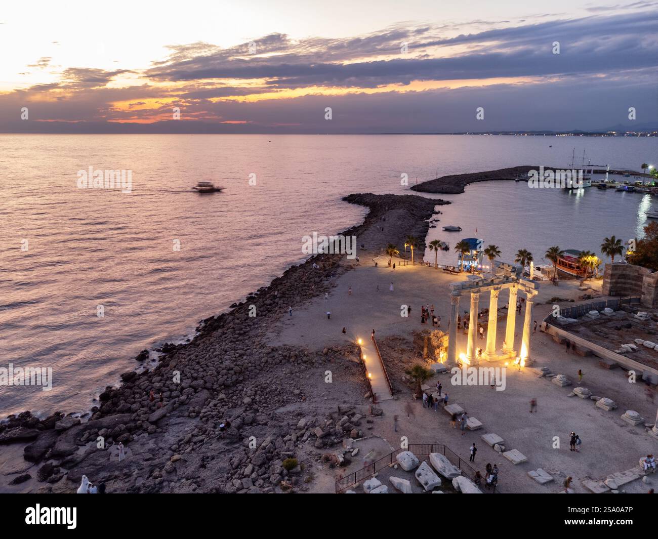 Aerial view of the Temple of Apollo in sunset, Side Stock Photo - Alamy