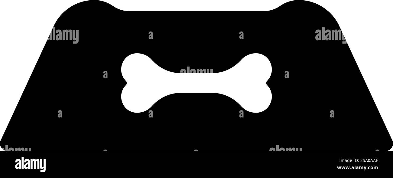 Dog bowl for water pet plate feed concept icon black color vector ...