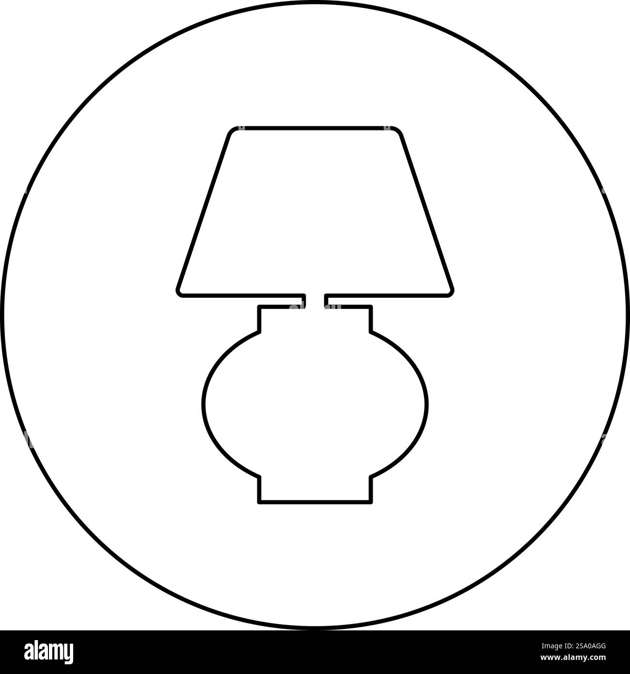 Desk lamp icon in circle round black color vector illustration image ...