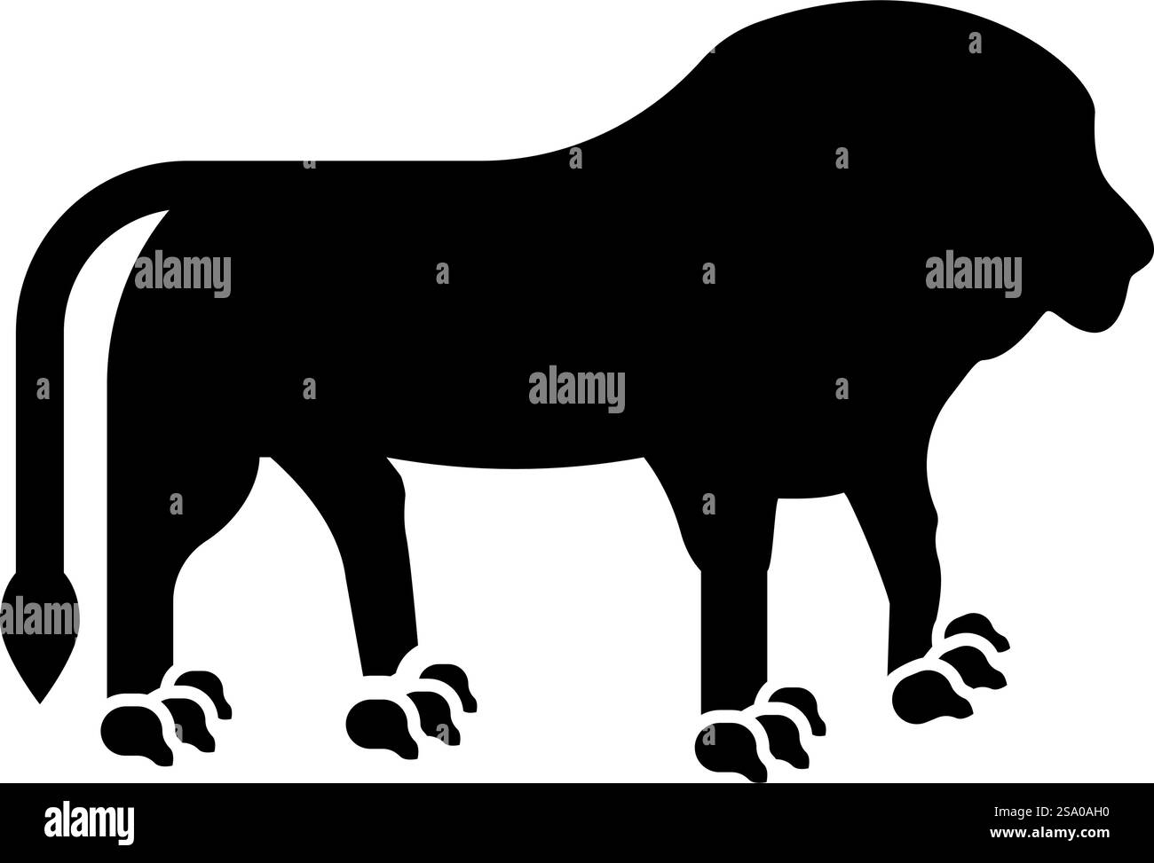 Lion head icon black color vector illustration image flat style simple ...