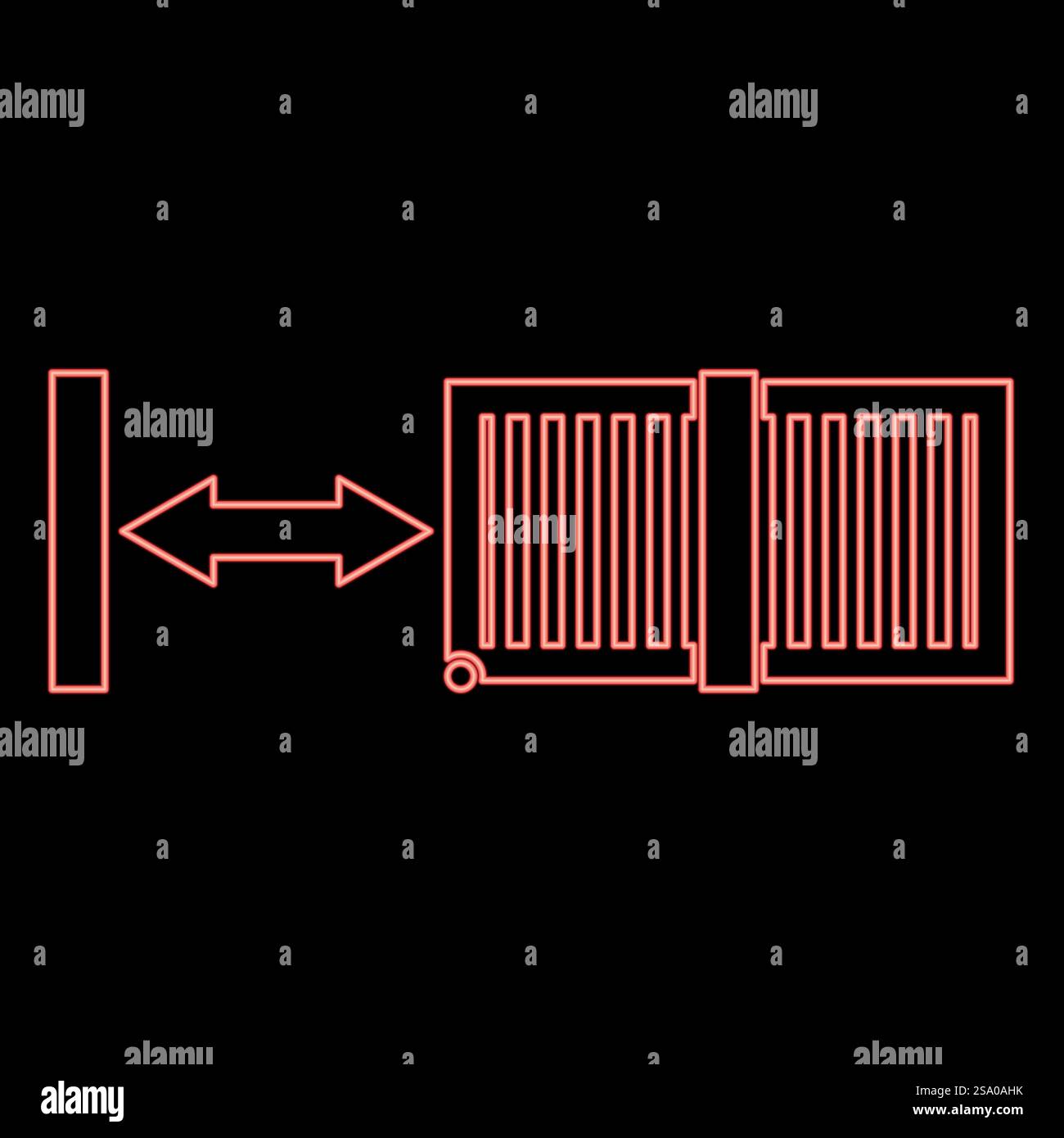 Neon sliding gates automatic lattice fence system entry enclosure red ...