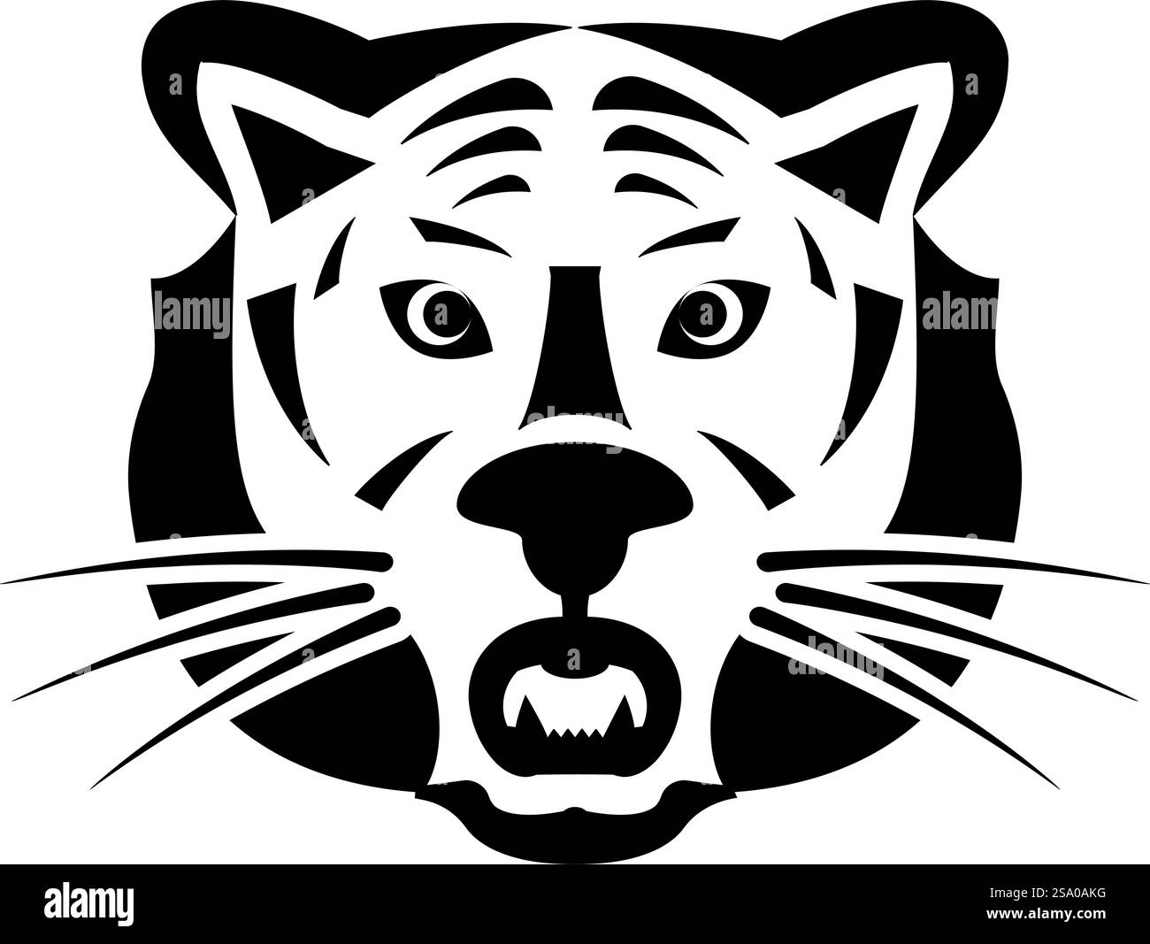 Tiger head icon black color vector illustration image flat style simple ...