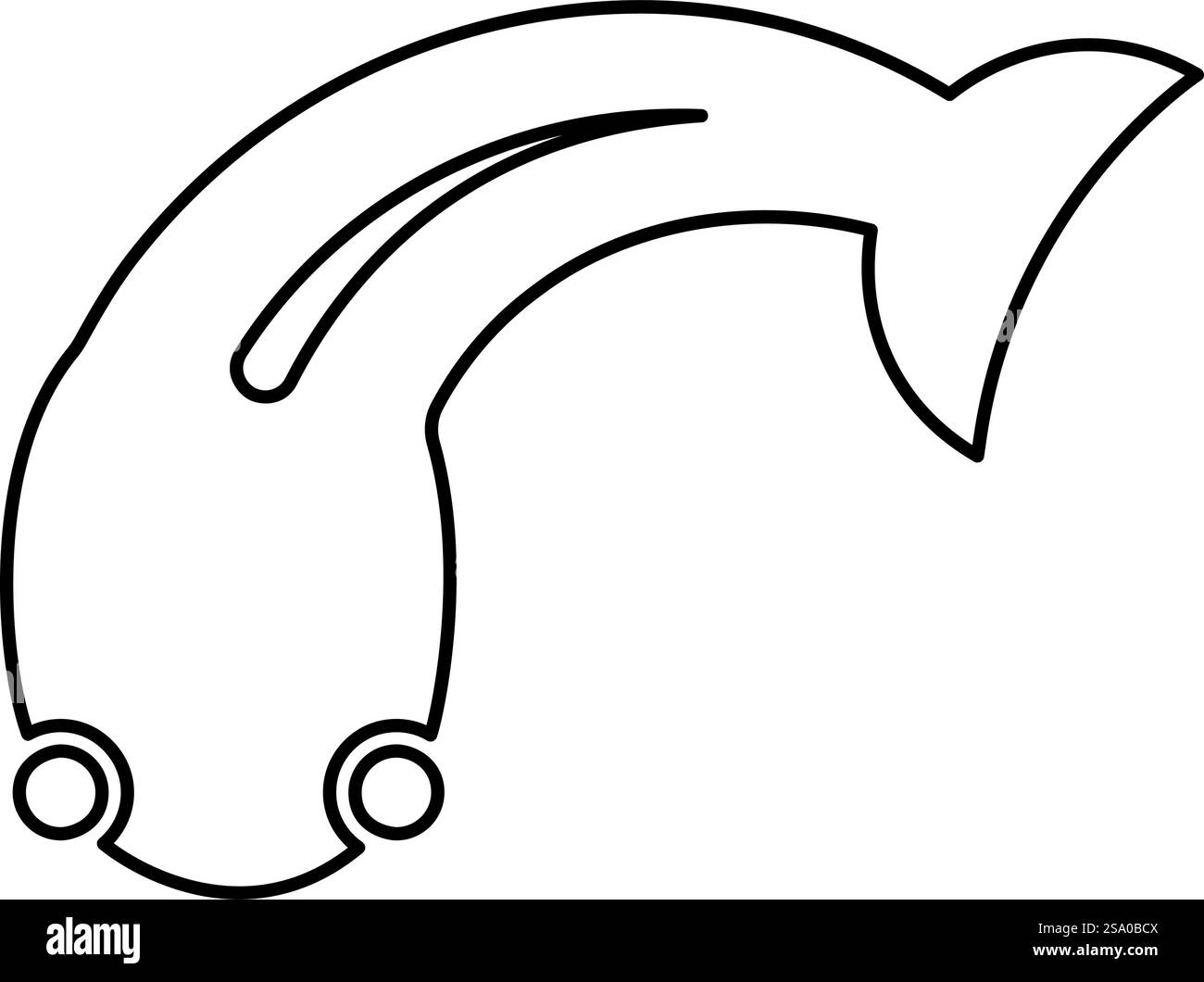 Fish goby contour outline line icon black color vector illustration ...