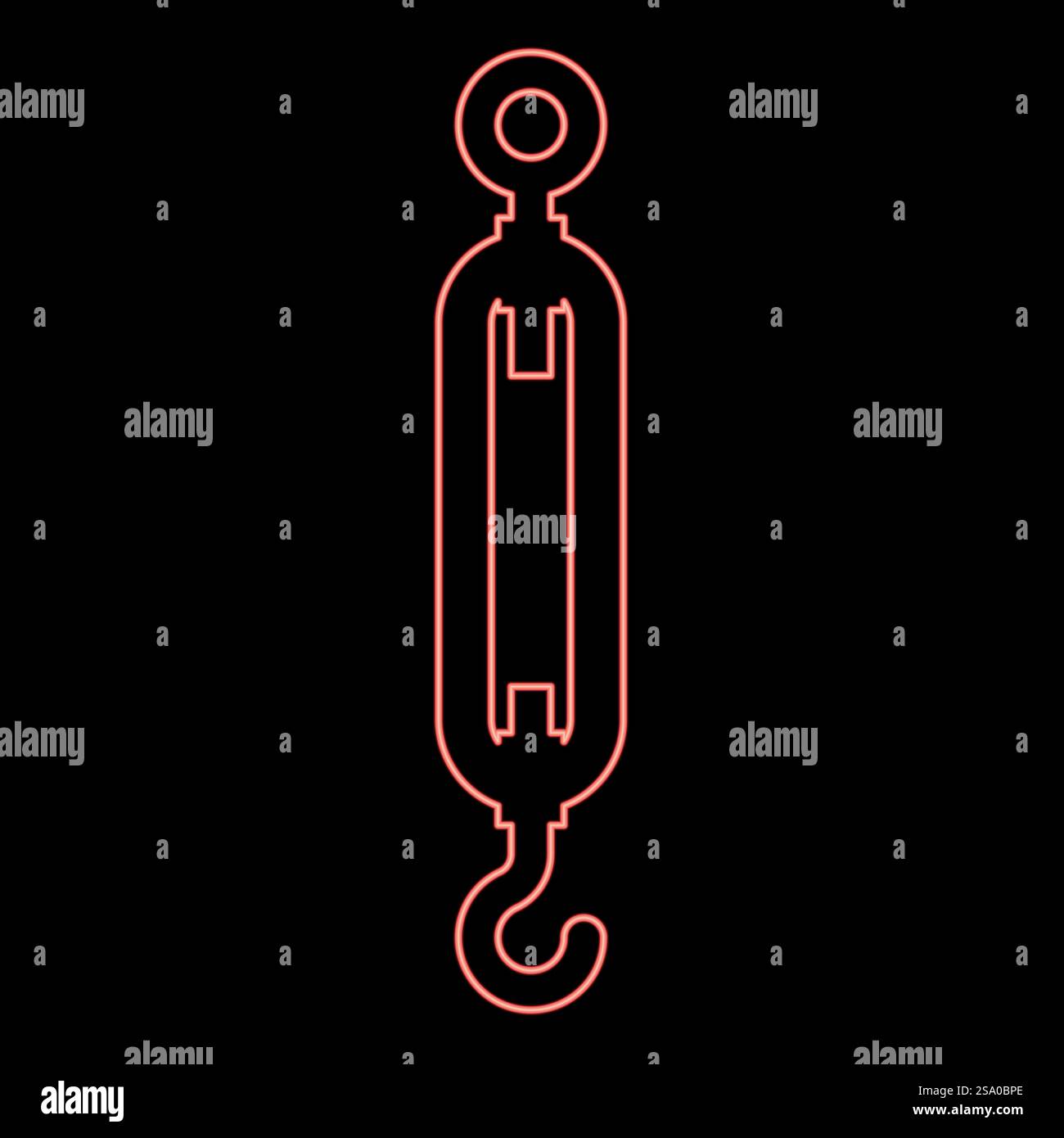 Neon turnbuckle tensioning wire concept hardware red color vector ...