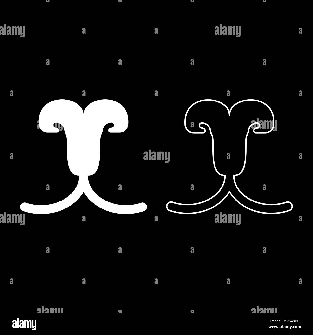 Cat’s nose mouth cat pet concept veterinary set icon white color vector ...