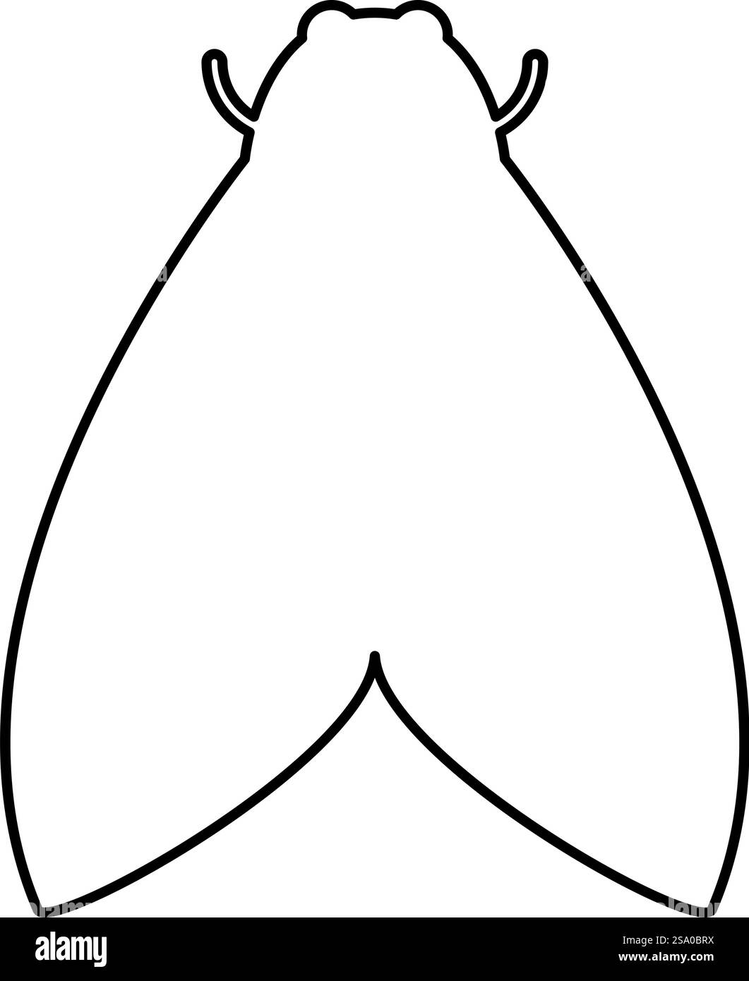 Moth butterfly clothing contour outline line icon black color vector ...