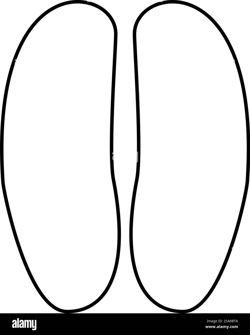 Hoof print cow bull contour outline line icon black color vector ...