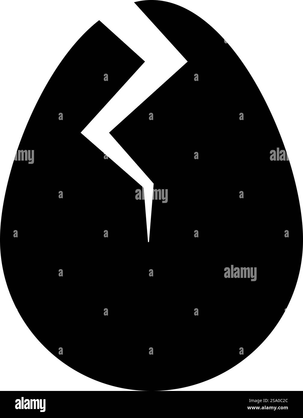 Egg with cracked eggshell damaged icon black color vector illustration ...