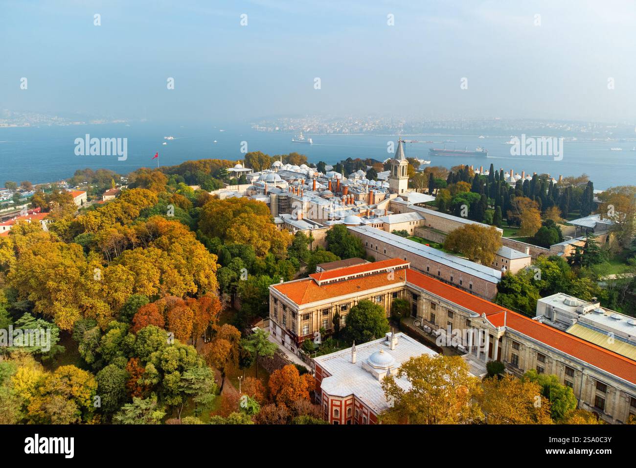 Awesome aerial view of the Topkapi Palace in Istanbul, Turkey Stock ...