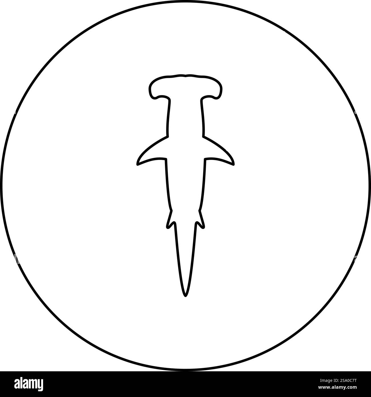 Shark hammer head icon in circle round black color vector illustration ...