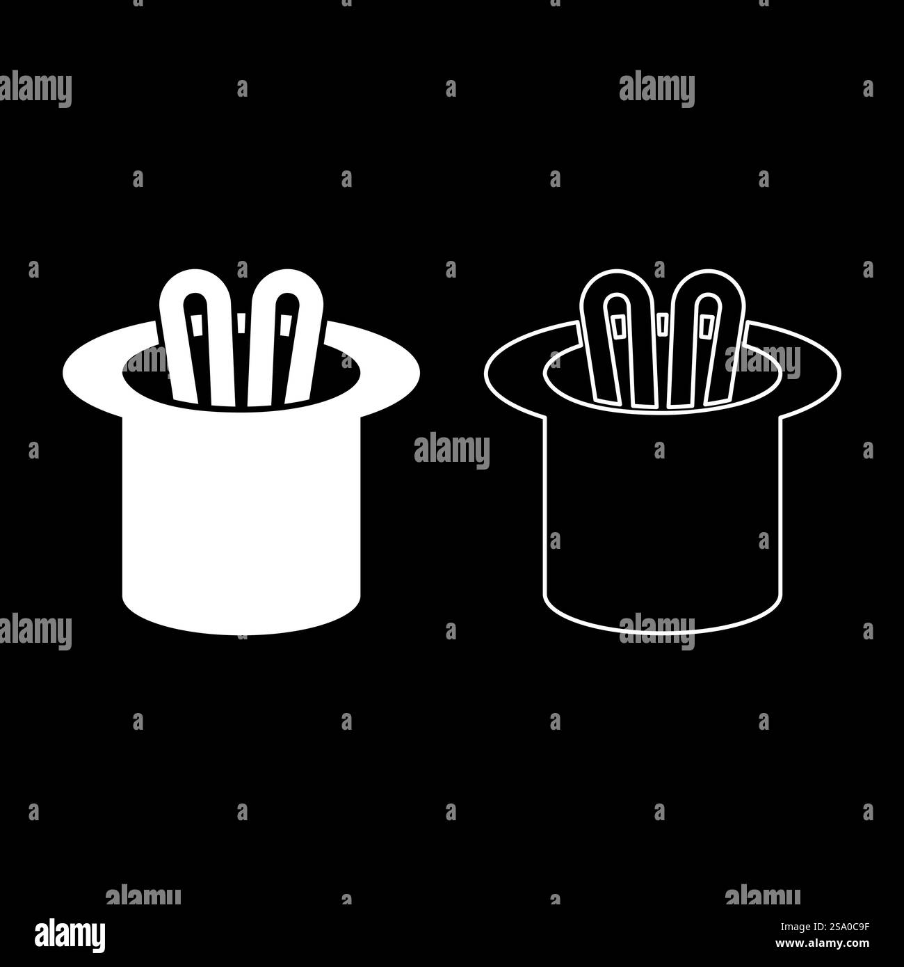 Hare ears in wizard’s hat wizard conjure cylinder bunny rabbit ...