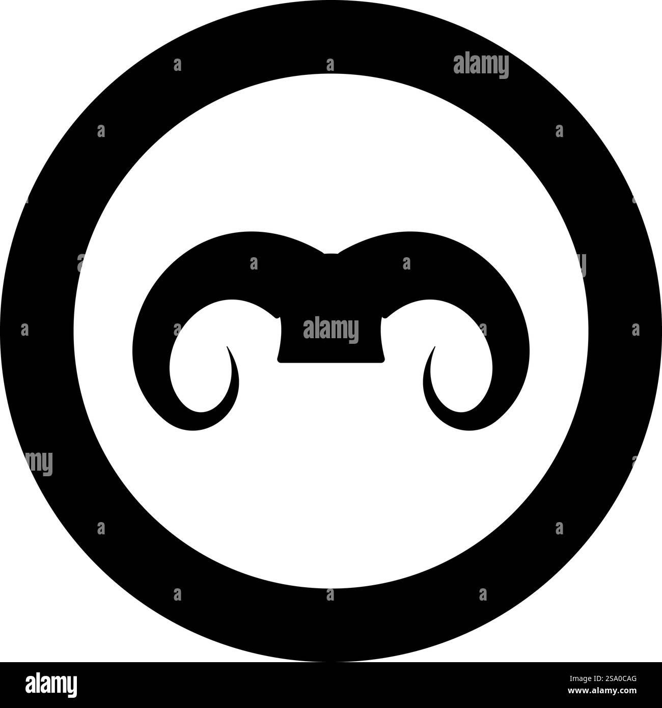 Ram horns farm animal concept icon in circle round black color vector ...