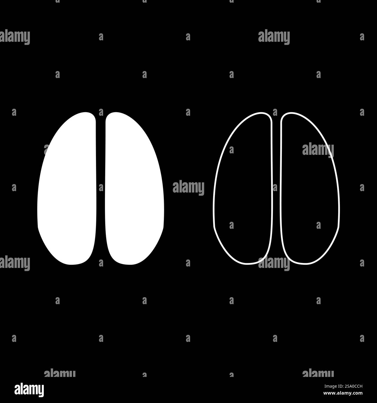 Hoof print deer set icon white color vector illustration image simple ...