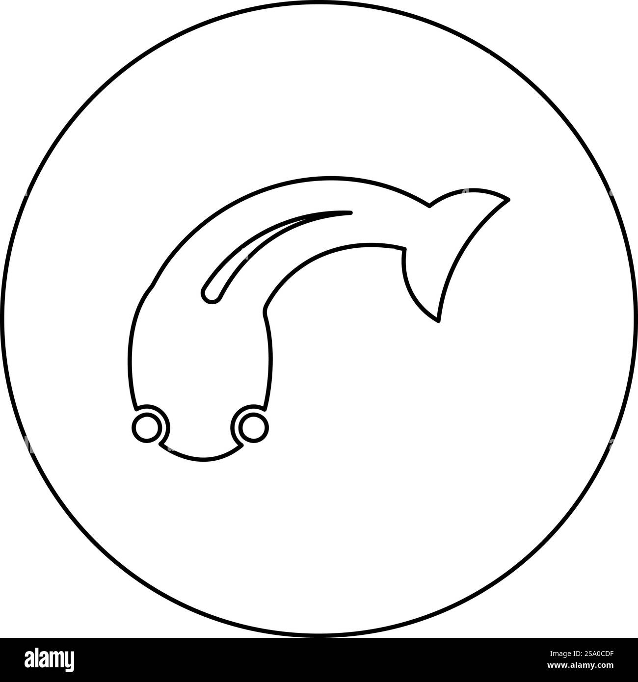 Fish goby icon in circle round black color vector illustration image ...