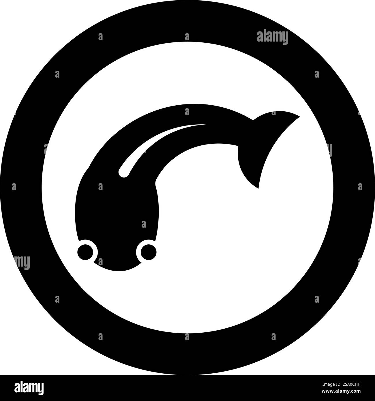 Fish goby icon in circle round black color vector illustration image ...
