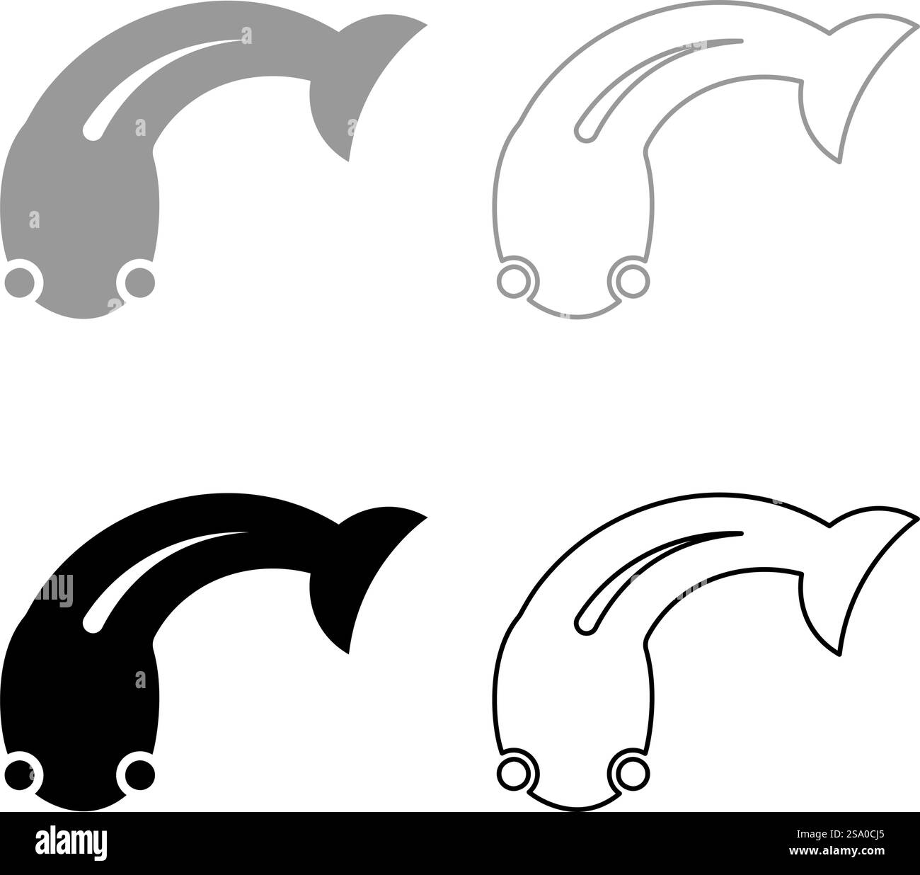 Fish goby set icon grey black color vector illustration image simple ...