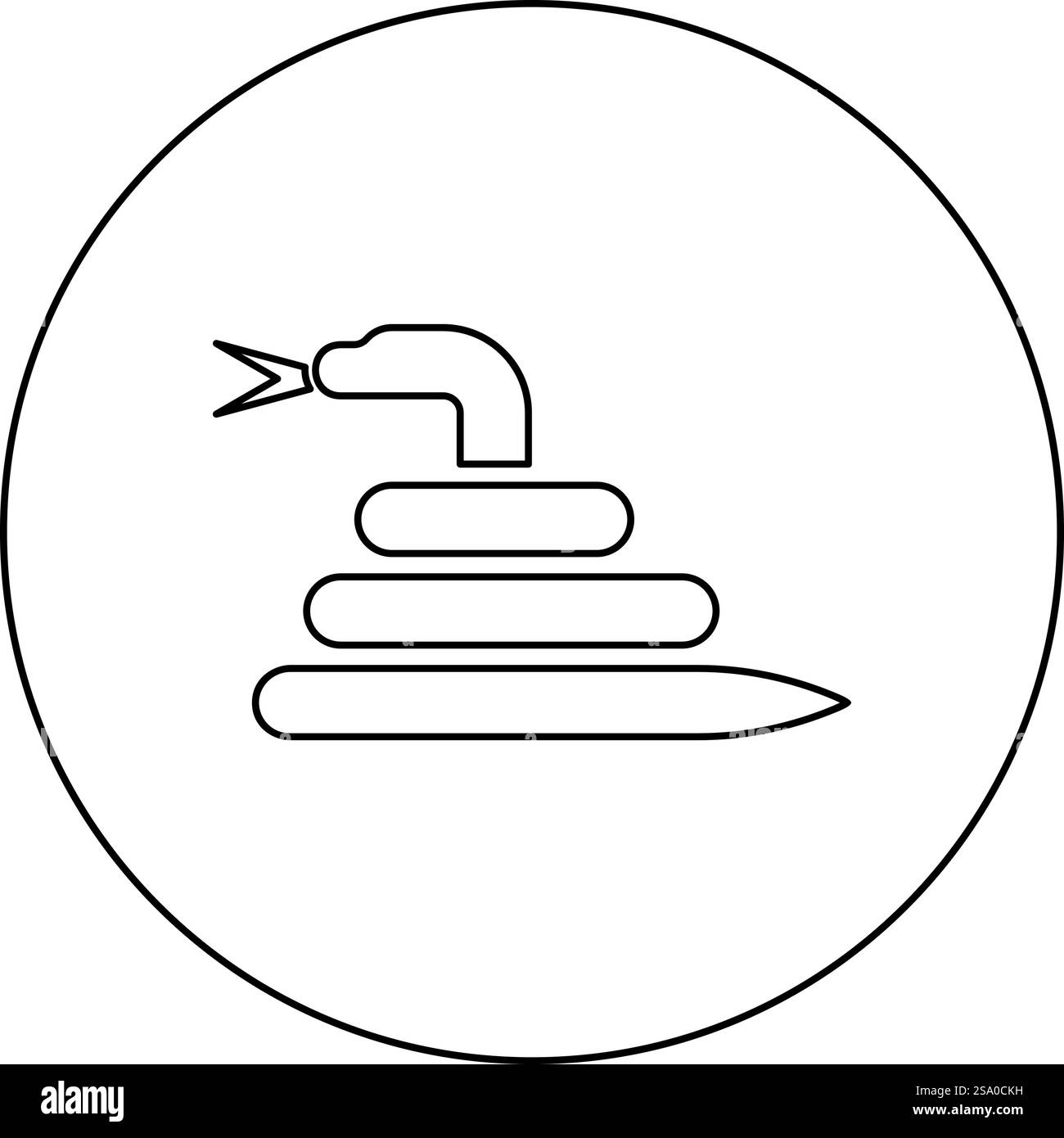 Twisted snake icon in circle round black color vector illustration ...